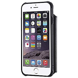 Phone Cover for iPhone 8 2019 Leather,Black 4.7inch Holder 8 Card Slot (ID Card,Credit Card) Magnetic Buckle Coin Pocket with Zipper Photo Frame Cash Slot Waterproof Gift Girls Boys Unisex