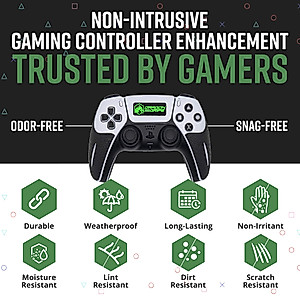 Dragon Grips PS5 Controller Grip, 22 Pcs Black Textured Non-Slip Rubber Controller Grips Stickers, Perfectly Fit to Any Handles, Trigger Buttons & D-pad, Sweat Resistant to Enhance Gaming Control, 2pk