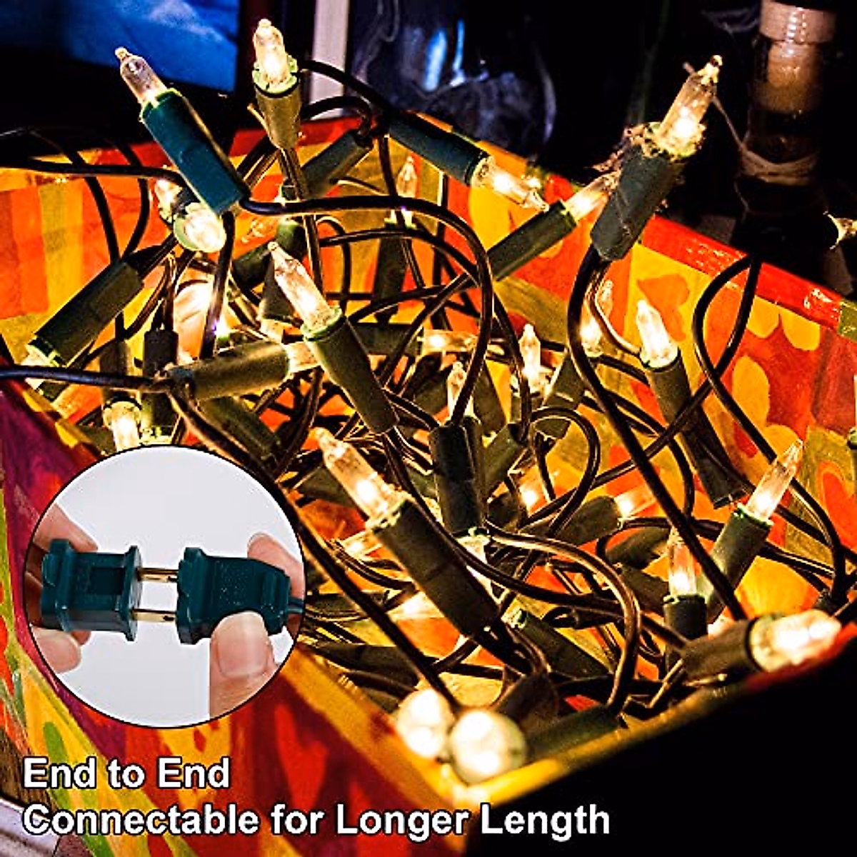 Christmas Lights, 150 Count 33 FT Christmas Mini String Lights, Green Wire Fairy Lights, 120V UL Certified Connectable Xmas Tree Lights for Patio, Holiday, Party, Outdoor Indoor Decoration, Warm White