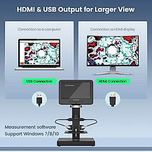 JOYALENS JL246PS 3 Lens HDMI Digital Microscope, UHD 4000× 24MP Biological Microscope with Prepared Slides, Coin Microscope for Full-Size Coin Error Coins, 7'' LCD Screen, Windows PC Compatible, 32GB