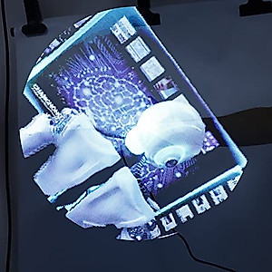 3D Hologram Fan, Advertising Display with 224 LED Light Beads, LED 3D Advertising Projector for Business Store Shop Bar (Black)