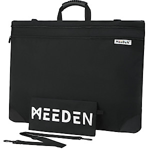 MEEDEN Studio Art Portfolio Case 20" X 26" Water-proof with Double Compartments, 600D Oxford Art Portfolio Bag, Portfolio Folder for Artwork, Canvas, Photography, Poster, Red, Hold up to 22 Lbs