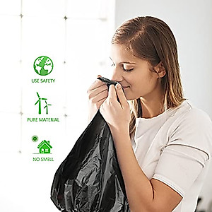 2.6 Gallon 80 Counts Strong Trash Bags Garbage Bags by Teivio, Bathroom Trash Can Bin Liners, Small Plastic Bags for Home Office Kitchen,fit 10 Liter, 2,2.5,3 Gal, Black