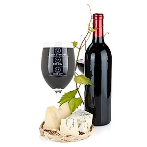 Whimsical Gift World Funny Wine Glass 14 Oz. With Emoji Faces (Don’t Even Ask, Good Day, Bad Day) | Novelty Gag Gifts for Men & Women | For Red & White Wine, Celebrations & Wine Tasting