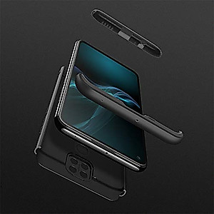 LEMAXELERS Redmi Note 9 Case Ultra Thin 3 in 1 360 Degree Full Body Case Premium Slim Shockproof Hard PC Plastic Anti-Scratch Bumper Cover for Xiaomi Redmi Note 9 / Redmi 10X 4G 3 in 1 Black AR