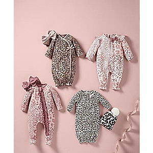 Mud Pie baby girls Mauve Leopard Sleeper and Headband, Leopard, 3-6 Months US