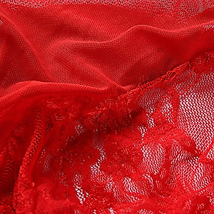 Plus Size Lingerie for Women Sexy Lingerie Bodysuit One-Piece Teddy Red (Red, 5XL)