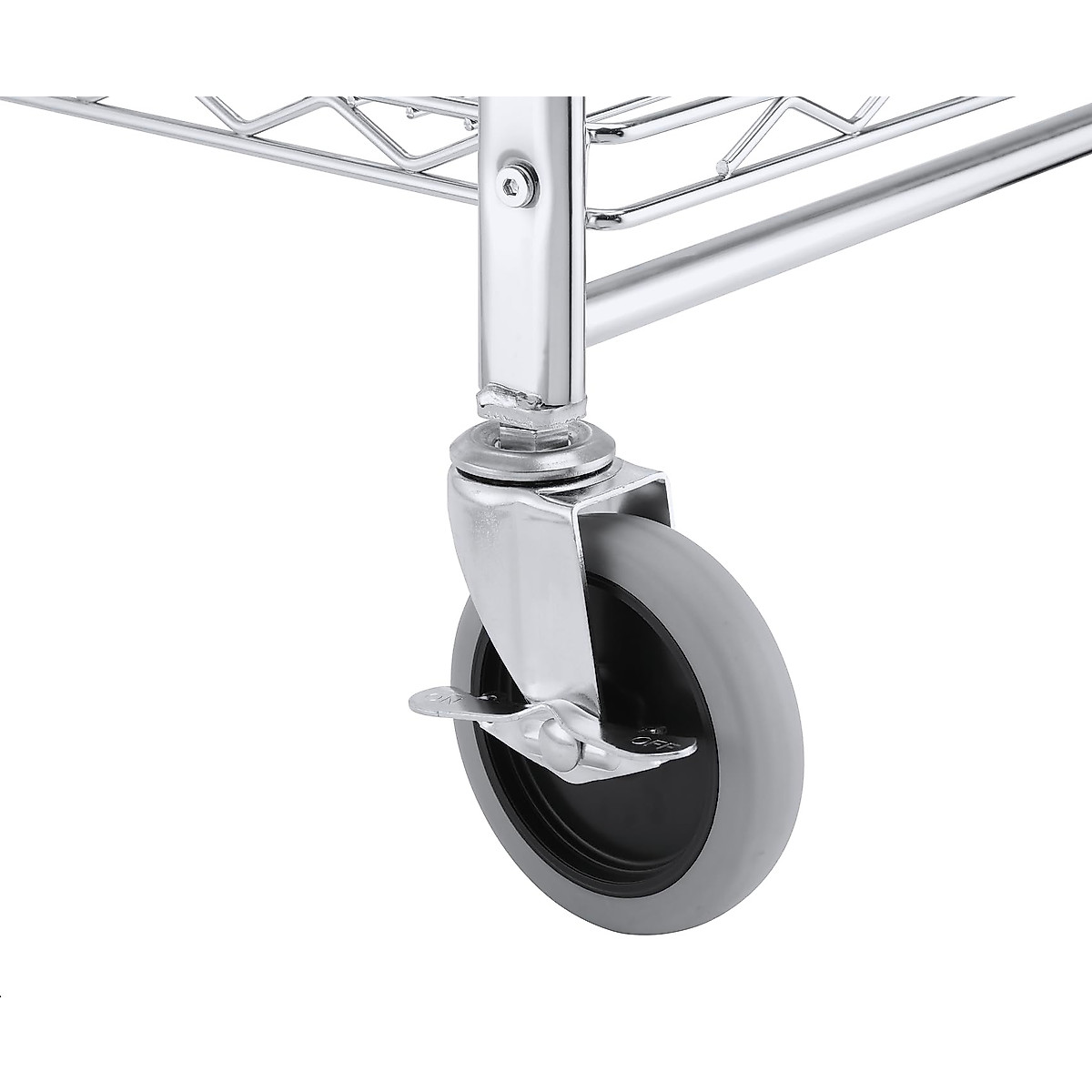 StorageMax 2 Tier Commercial Grade Heavy Duty Utility Cart | Holds up to 300lbs | Easy Foldable | Durable Chrome Plated Steel Heavy Duty Rolling Cart for Garage, Warehouse, Showroom and Office