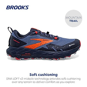 Brooks Women’s Cascadia 17 GTX Waterproof Trail Running Shoe - Navy/Bittersweet/Peacoat - 8 Medium