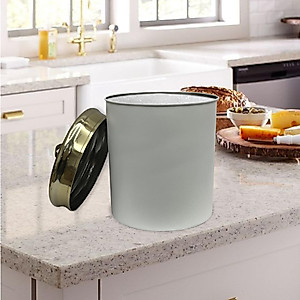 nu steel Set Of 4 Food storage Container Kitchen Canister White with gold finish lid.