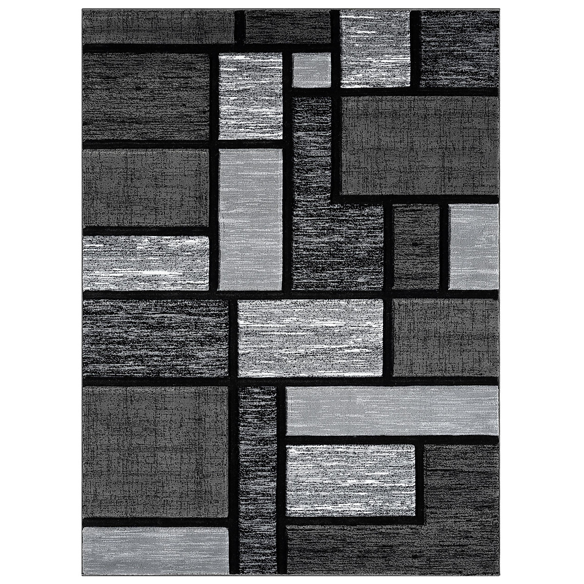 HADBA Geometric Area Rug - Decorative Home & Office Rug - Indoor Carpet for Living Room, Bedroom, Family or Dining Room - Non-Fading Polyester, Stain-Proof - Made in Turkey, Grey 5x7 ft