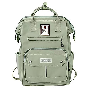 KAOBIO Cute Aesthetic Backpack Large Preppy Bookbags Light Academia Travel Daypack Laptop College Backpack For Women (Sage Green,One Size)