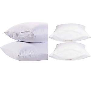 4 Pack Deluxe Zippered Vinyl Pillow Covers - Waterproof Protectors for Longer Lasting Pillows. Standard Size 20"x29". Ideal for Home, Hotel and Hospital use.