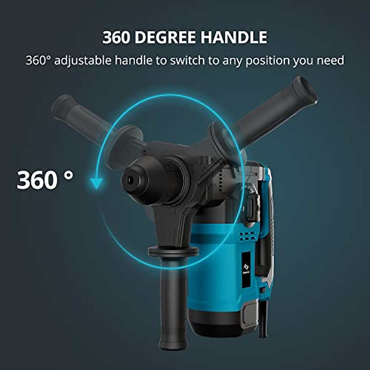 Tilswall 1-1/4 Inch SDS-Plus Rotary Hammer Drill 1500W, Safety Clutch 4 Function and Adjustable Soft Grip Handle with Vibration Control, Including Grease, Chisels and Drill Bits with Case