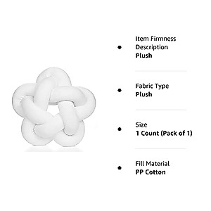 ZANYB Star Shaped Knotted Pillow Soft Plush Throw Pillow Nordic Style Knot Room Decor Home Office Sofa Couch Bed Pillow (White 12.59 in)