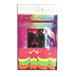 Sasswear Blacklight Heart Body Stickers - Neon, 40/pk