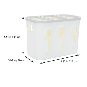 Cabilock Flatware Holders Kitchen Utensil Caddy Plastic Chopsticks Holder Drying Rack Basket Fork Spoon Drain Storage Holder Cup Pot for Kitchen Accessories Sink Cutlery Drainer