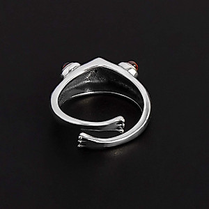 Frog Rings,Personalized Open Adjustable couples rings,Cute Animal wedding bands for women silver