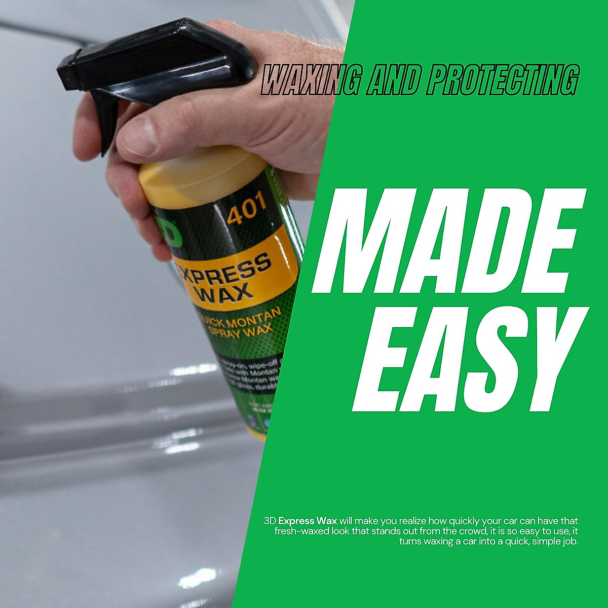 3D Express Montan Spray Wax - Glossy Shine, Streak Free, No Powder Residue 16oz.