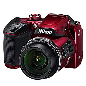 Nikon COOLPIX B500 16MP Digital Camera with 3 Inch TFT LCD Screen Nikkor Lens With 40x optical zoom wifi, Red (Renewed)