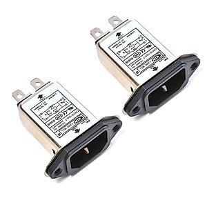 Comimark EMI RFI Filter AC 250V 10A CW1D-10A-T Suppressor Power Line Noise Filter (2Pcs)