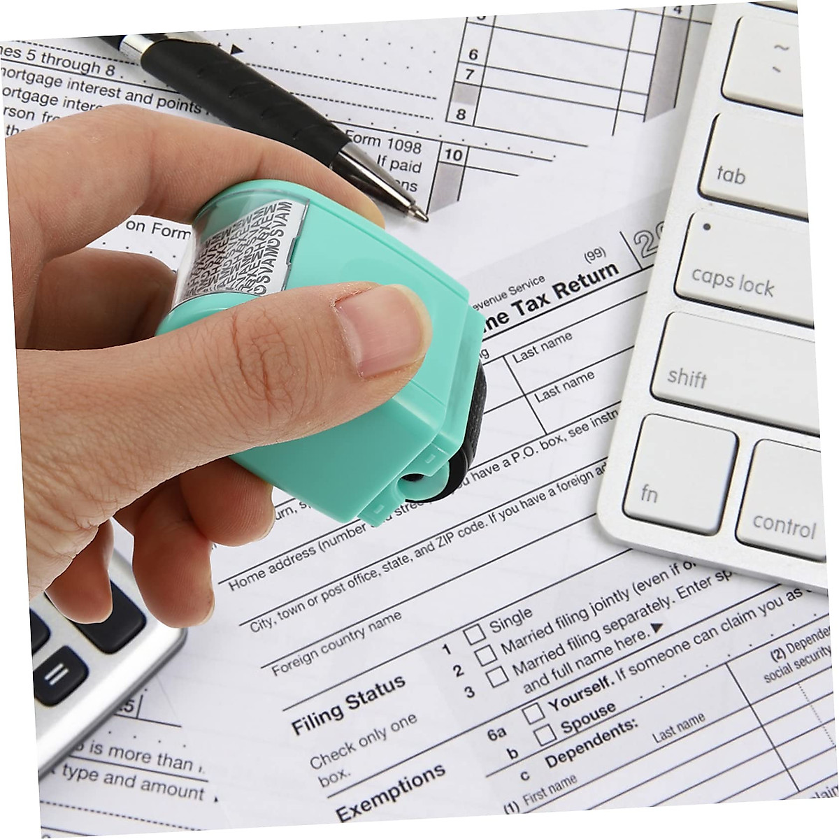 VILLCASE 2 Pcs Confidentiality Seal Identity Protection Guard Your Id Roller Office Gadgets Multi- Color Roller Stamp Identity Guard Stamp Anti Stamp Mini Plastic Telephone Number