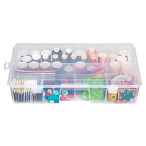 ArtBin 7003AB Sew-Lutions Sewing Supply Storage System with Lift-Out Thread Spool Tray, [1] Plastic Storage Case, Clear