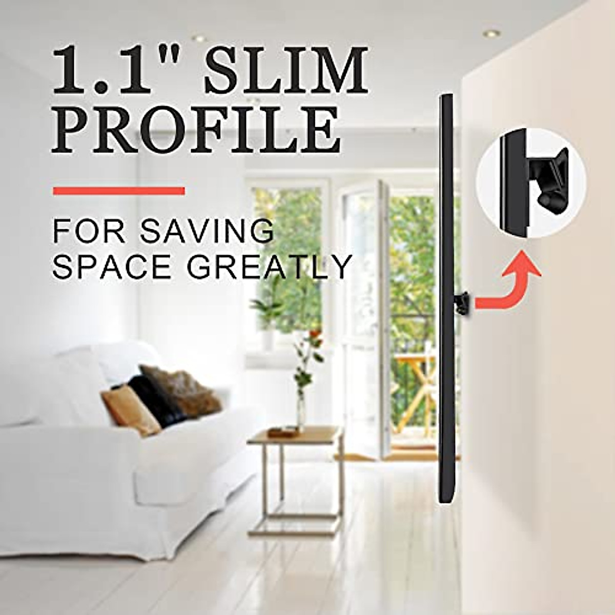 No Stud TV Wall Mount, Drywall Studless TV Hanger No Damage, No Drill, Non Screws, Dry Wall Flat Screen TV Easy Install Bar Bracket fits VESA 12-55 inch TVs up to 99 lbs, Include Hardware Levels