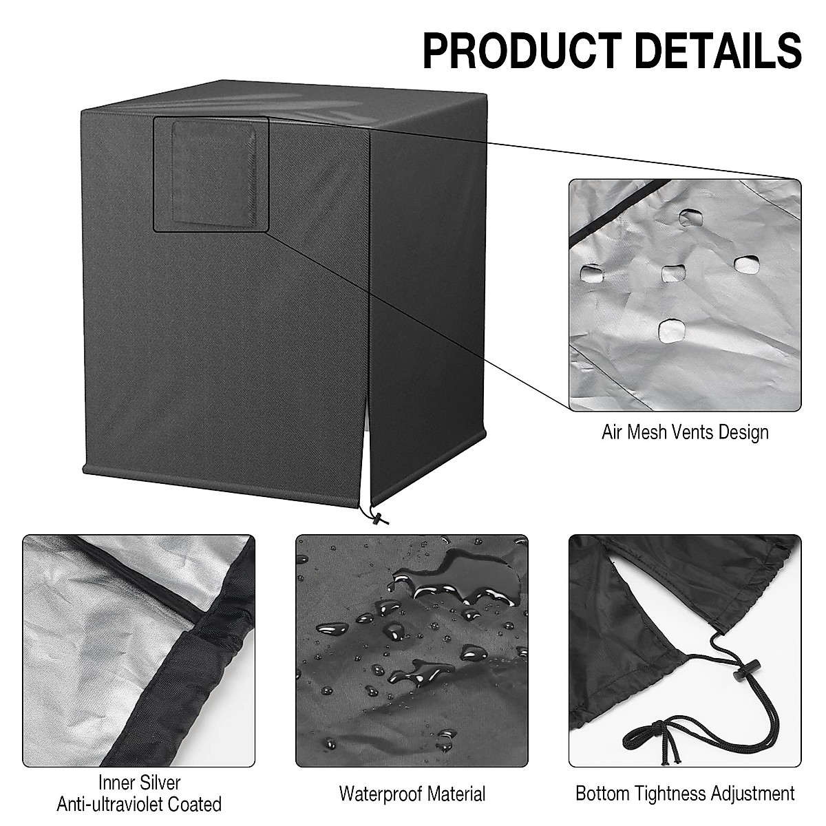 NEAGLORY Air Conditioner Cover for Outside, AC Unit Covers Outdoor Fits up to 24X24X30 Inch, Durable Waterproof Windproof and Snowproof Design