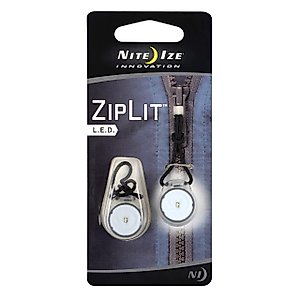 Nite Ize ZipLit LED Zipper Pull, LED Light With Pull Cord For Easy Attachment To Zippers, White LED