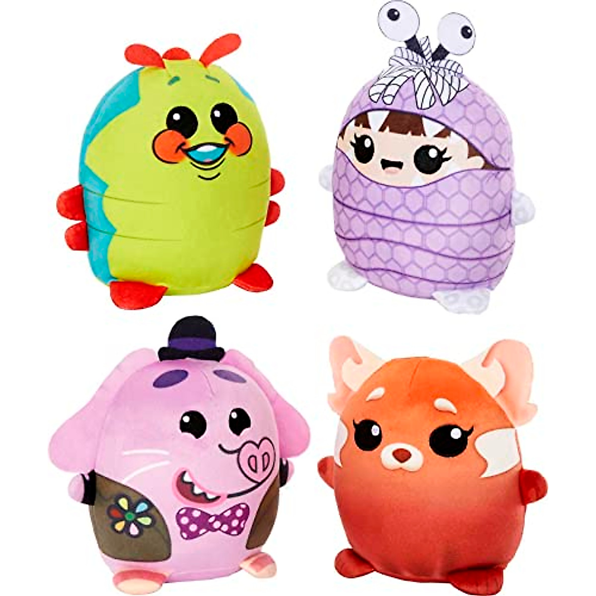 Mattel Disney100 Pixar Pals Cuutopia Plush Toys 4-Pack, Collectible Set of 4 Soft 5-Inch Pillow Dolls Inspired by Fan-Favorite Movie Characters