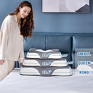 Elviros Cervical Memory Foam Pillows for Neck and Shoulder Pain, Ergonomic Orthopedic Sleeping Support Pillow for Side Sleepers, Back and Stomach Sleepers (Dark Grey)