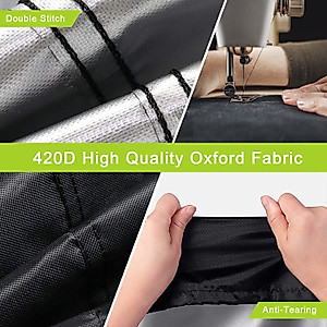 Rilime Fire Pit Cover Rectangular,Waterproof Fire Table Cover Rectangle for Outdoor Gas Propane Fire Table - 52 x 34 x 24, Black