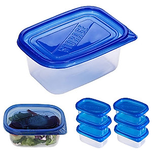 6 Pc Small Food Storage Container Meal Prep Freezer Microwave Reusable 9.5oz