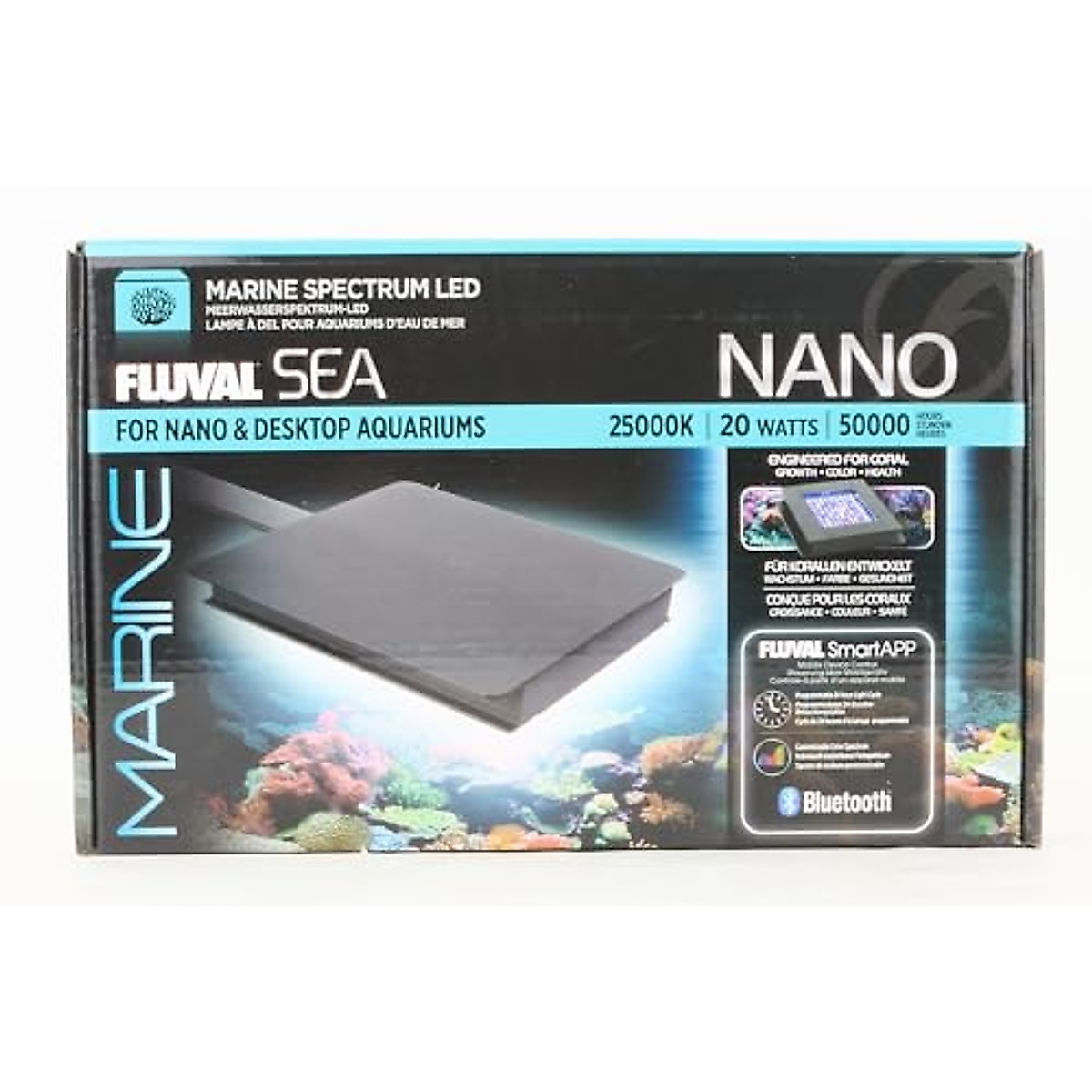 Fluval SEA Marine Nano LED Aquarium Lighting with Bluetooth, 20 Watts,Glass