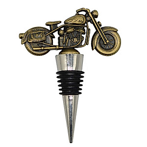 Antique Bronze Color Mens Motorcycle Bottle Wine Stoppers Gifts