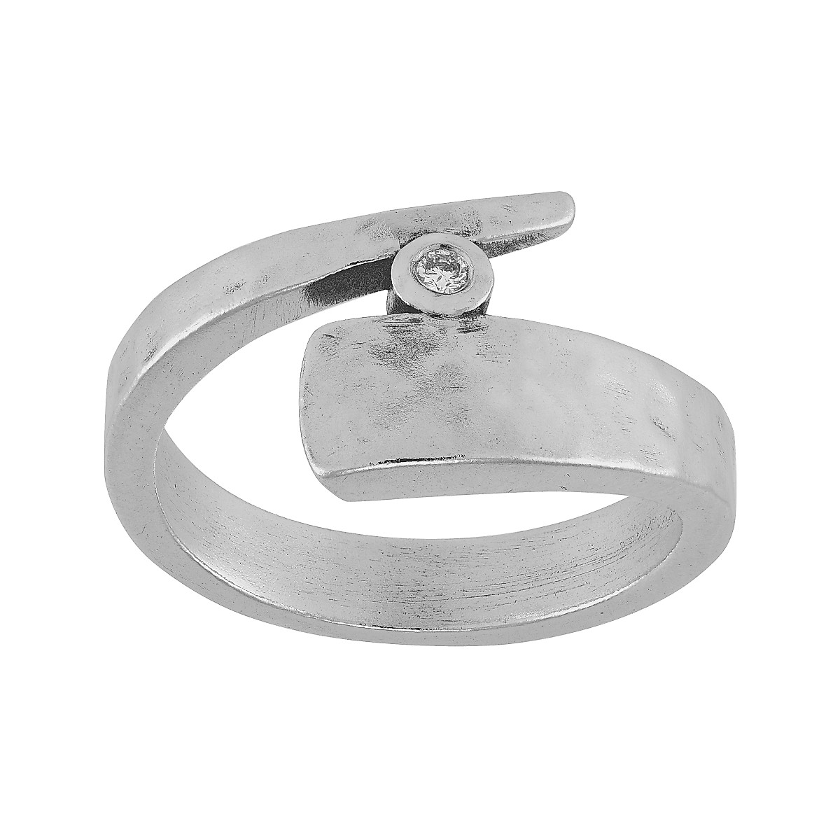 Silpada 'Modern Way' Sterling Silver Diamond Ring, Size 7, Size 7