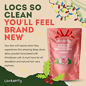 Locsanity Dreadlock Hair Scalp Detox - Deep Clean Dreadlock Powder, Cleansing Conditioner - Natural Hair Cleanser for Build Up - ACV Alternative, Loc Care and Maintenance Products