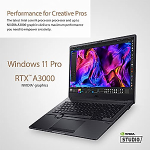 ASUS ProArt StudioBook Pro 16 OLED Laptop, 16” 3840x2400 OLED Display, Intel Core i9-12900H CPU, 32GB DDR4, 2TB PCIe SSD, Nvidia RTX A3000, Windows 11 Pro, W7600Z3A-XB96, Mineral Black