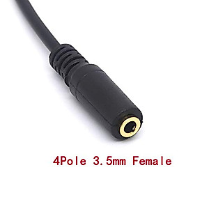 PIIHUSW Angled 2.5mm Male to 3.5mm Female Audio Cable Headphone Adapter, 4 Pole 2.5 to 3.5 Stereo Earphone Headset Converter