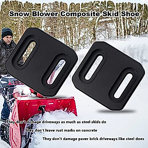 EZYPAK Snowblower Composite Skid Shoe for John Deere M118098 780061 1740718AYP TRS22, TRS24, TRS26, TRX24 and TRX26 Snow Blowers - (Set of 2)