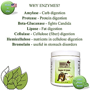 Doggie-N-Zymes | Real Paw Licking Relief | Allergy Symptom Relief | Reduces Yeast | Improves Bad Breath | Gas Relief | Gut and Stomach Health