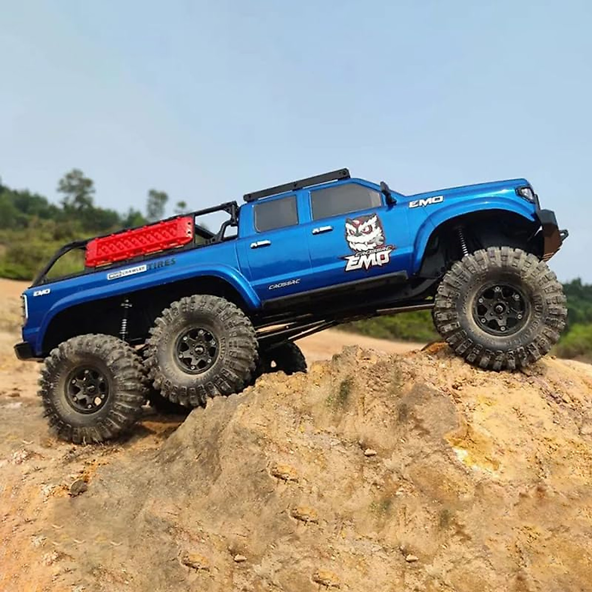 wheelfun CROSSRC 6WD RC Off-Road Truck Pickup 1/10 6X6 AT6 Remote Control Electric Climbing Cars Rock Crawler 2Speed Gearbox Motor ESC Servo Light Hobby Grade Pickup for Adults