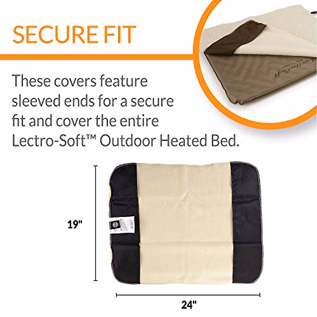 K&H Pet Products Lectro-Soft Outdoor Heated Pad Replacement Cover Fleece Medium 19 X 24 Inches