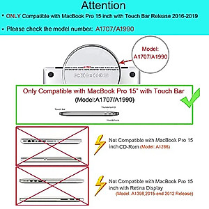 MOSISO Compatible with MacBook Pro 15 inch Case 2019 2018 2017 2016 Release A1990 A1707 with Touch Bar, Plastic Hard Shell Case&Sleeve Bag&Keyboard Cover&Webcam Cover&Screen Protector, Rose Quartz