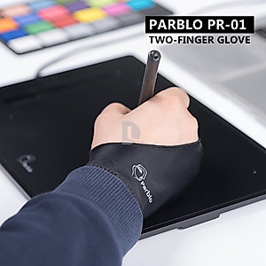 Parblo PR-01 Two-Finger Artist Glove for Graphics Drawing Tablet,Digital Drawing Glove for Right Hand and Left Hand,One Size