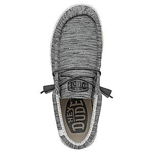 Hey Dude Men's Wally Stretch Stone White Size 11 | Men's Loafers | Men's Slip On Shoes | Comfortable & Light-Weight