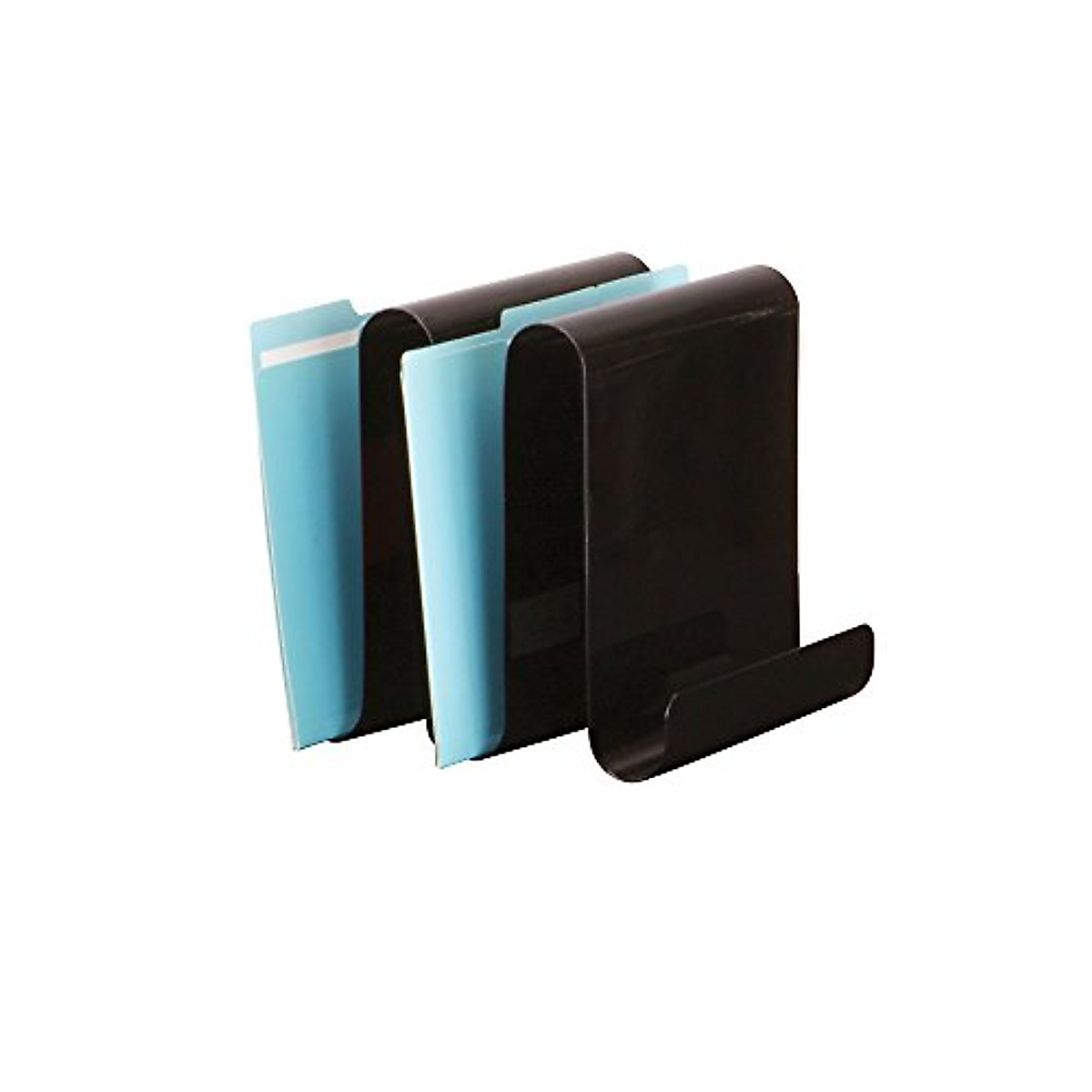 Safco Products 3221BL Wave File Holder, 4 Upright Sections, Black,9"W x 9.25"D x 9.5"H