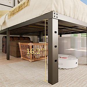 ALDRICH 18 Inch Metal Twin Bed Frame - Black Basic Steel Slats Platform, Easy Assembly Heavy Duty Noise Free Bedframes, No Box Spring Needed