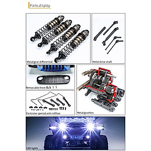 1:8 Remote Control Car for Kids Adults,High Speed Monster Trucks 4x4 Off-Road Hobby Fast RC Car,2.4GHz 4WD All Terrain Electric Pickup Truck,for Kids Adults Boy